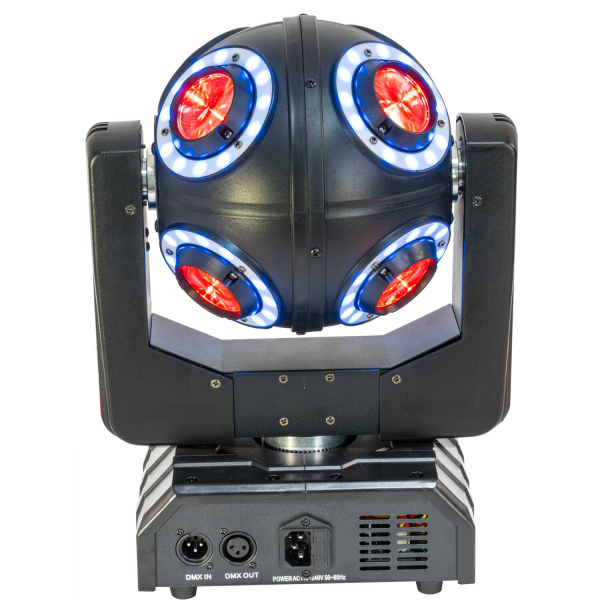 Lyre DMX à leds RGBW 4-en-1 avec 8 annaux lumineux - Ibiza | France Effect