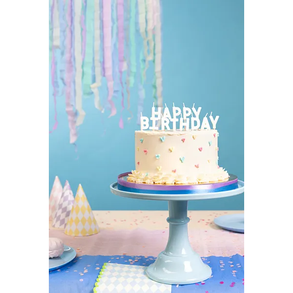 Bougies d'anniversaire Joyeux anniversaire, 2,5 cm, blanc | France Effect
